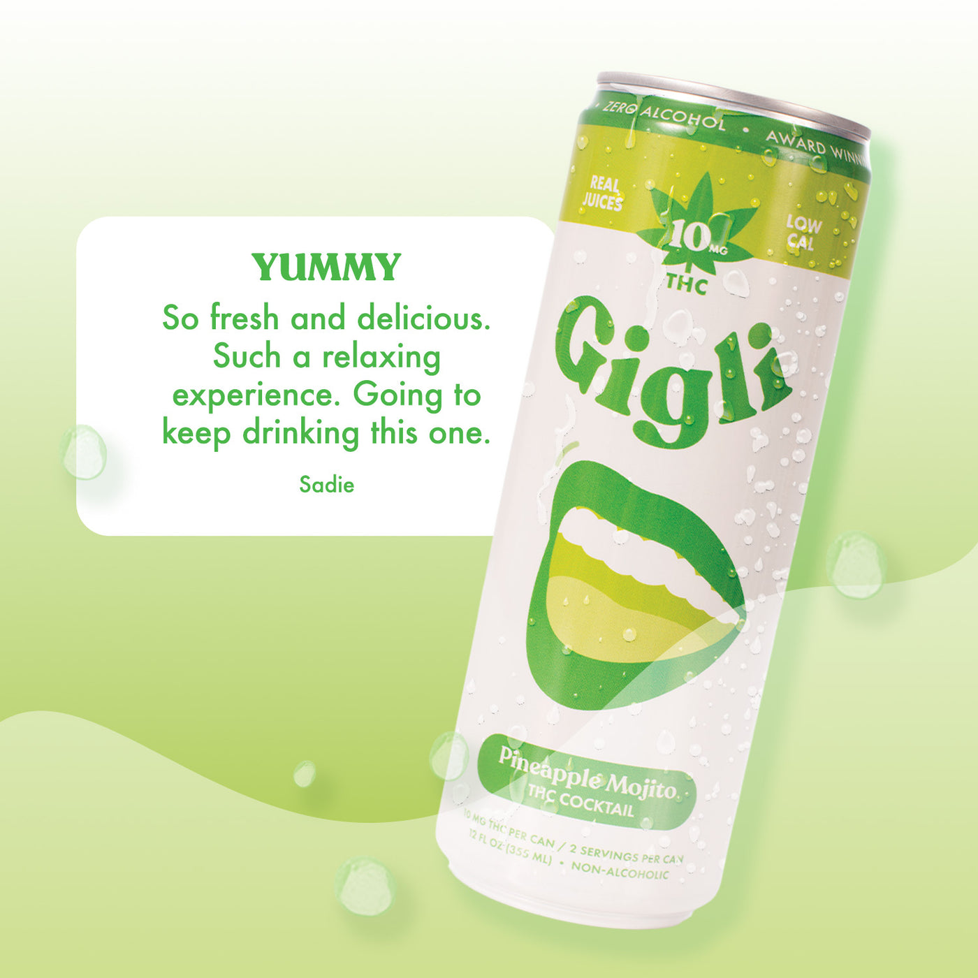 THC-Infused Pineapple Mojito 4- Pack Cocktail in 5mg or 10mg