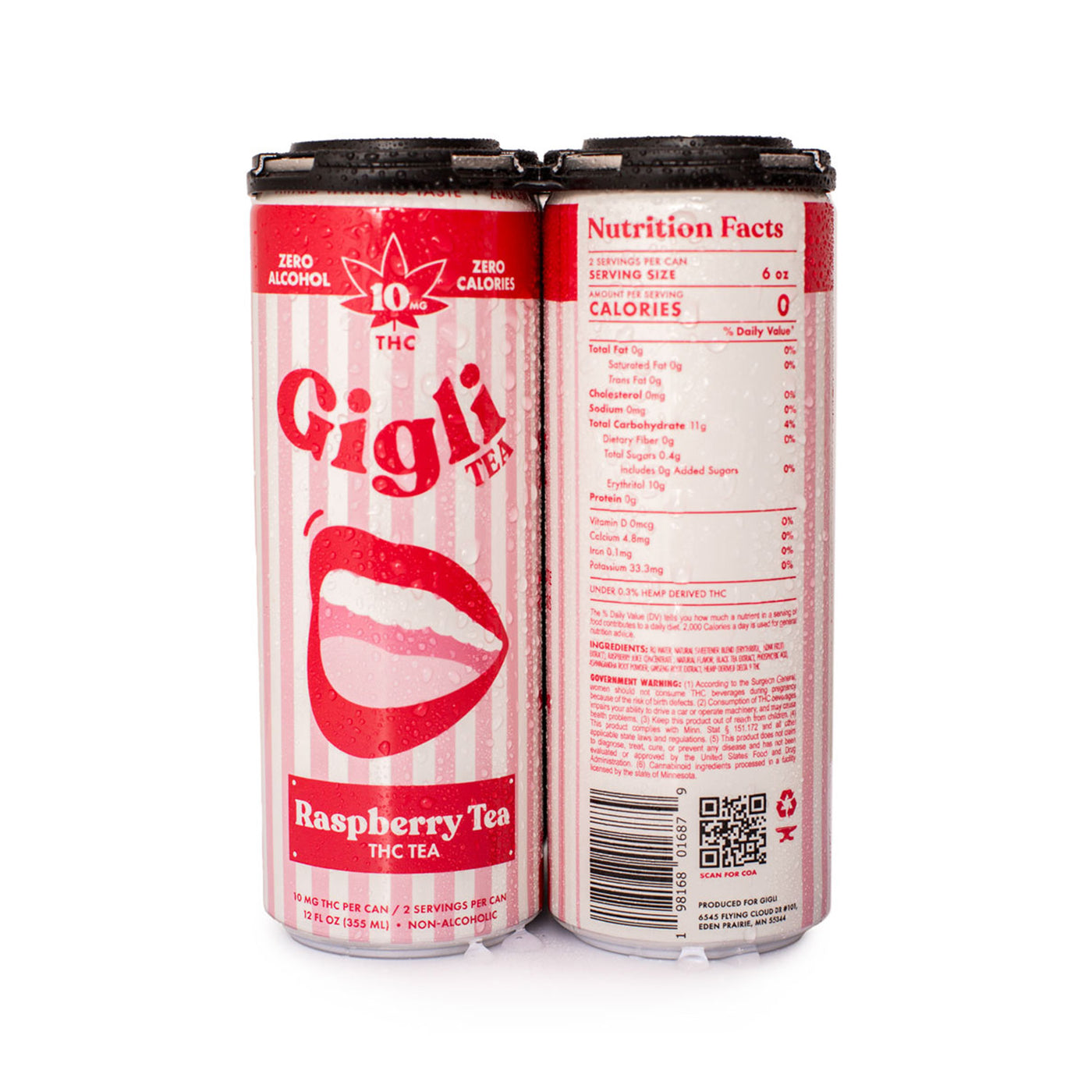 THC Raspberry Tea Infused 10mg THC 4-Pack